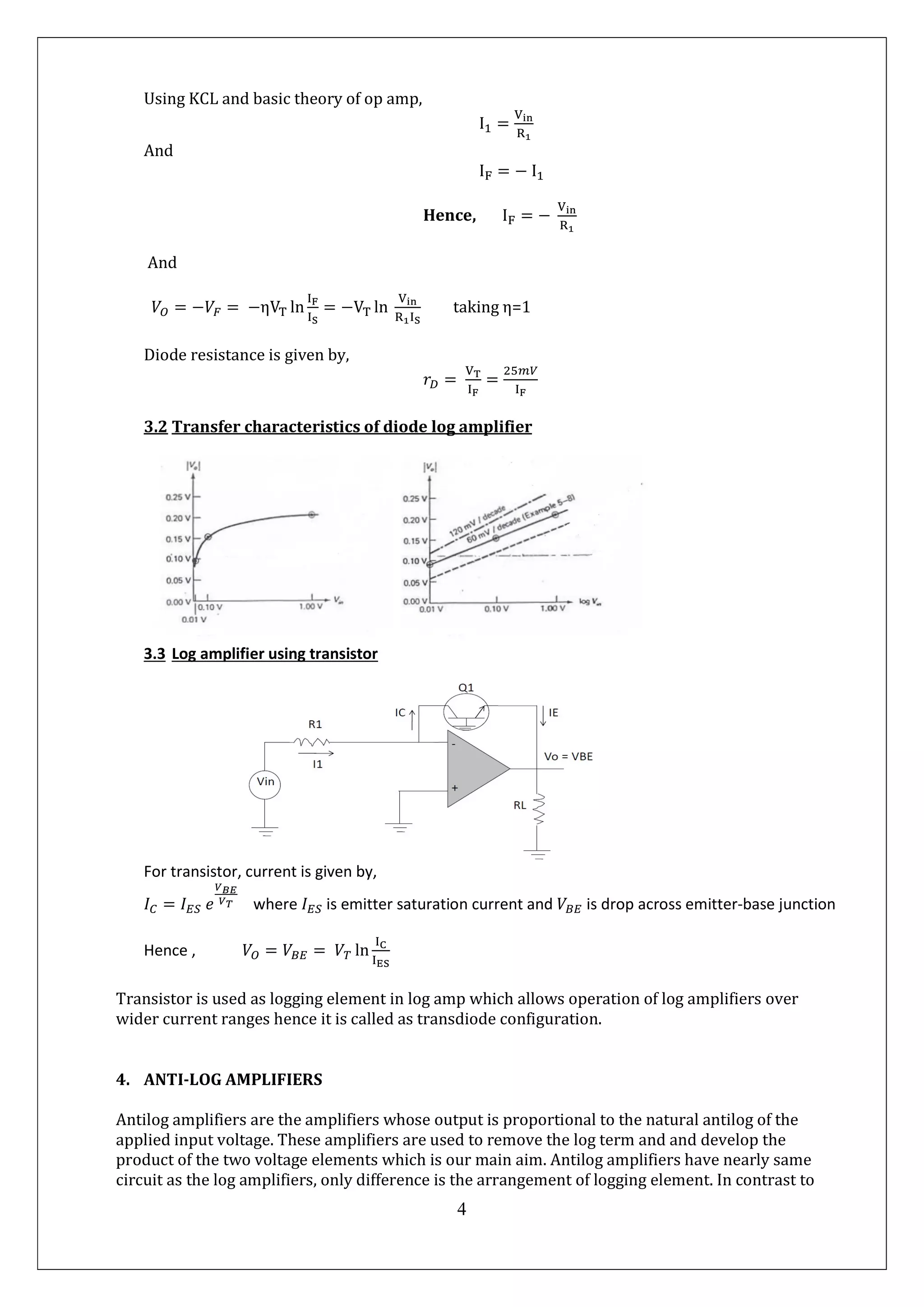 Log antilog amplifiers by ransher | PDF