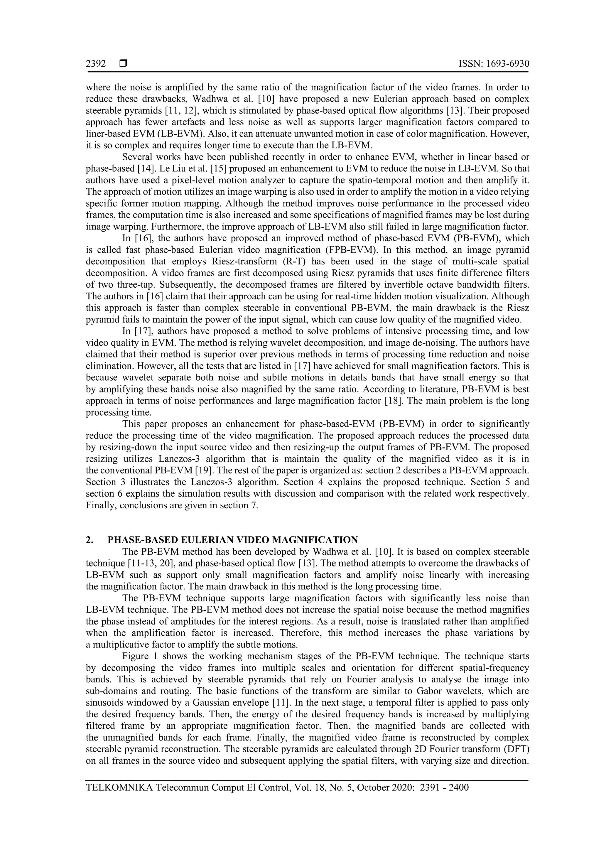 Developed approach for phase-based Eulerian video magnification | PDF