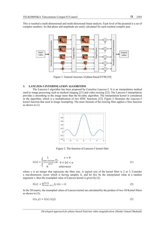 Developed approach for phase-based Eulerian video magnification | PDF