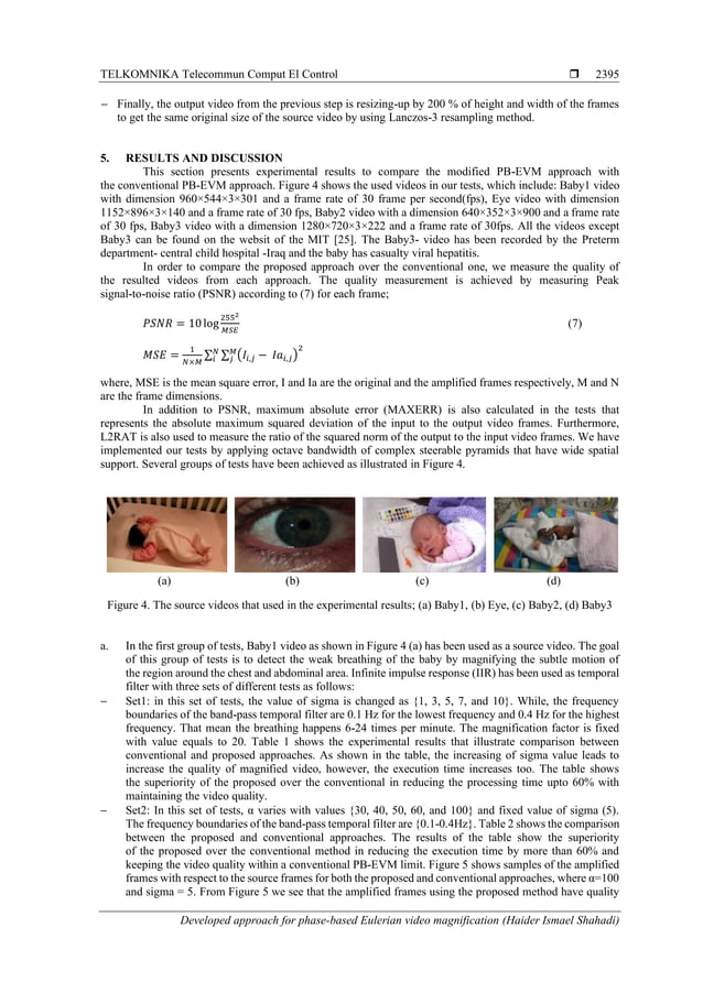 Developed approach for phase-based Eulerian video magnification | PDF