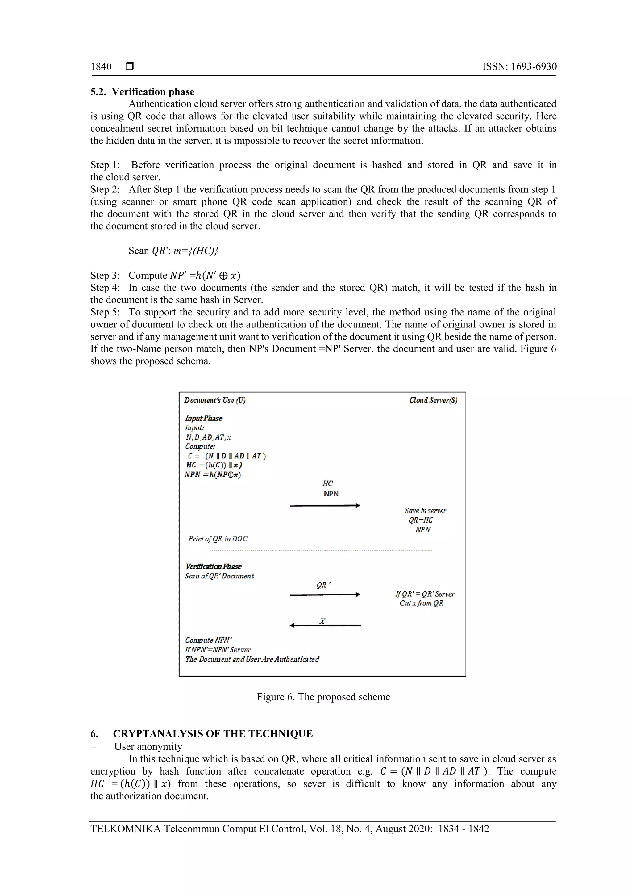 Qr Code Based Two Factor Authentication To Verify Paper Based Documents