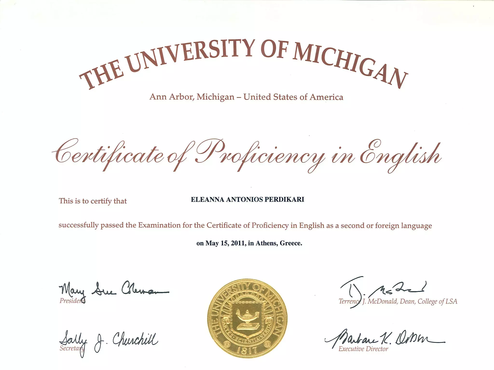 Certificate of Proficiency in English | PDF