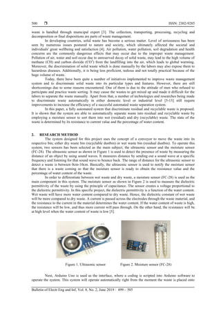 Automatic household waste separation system based on resistance value ...