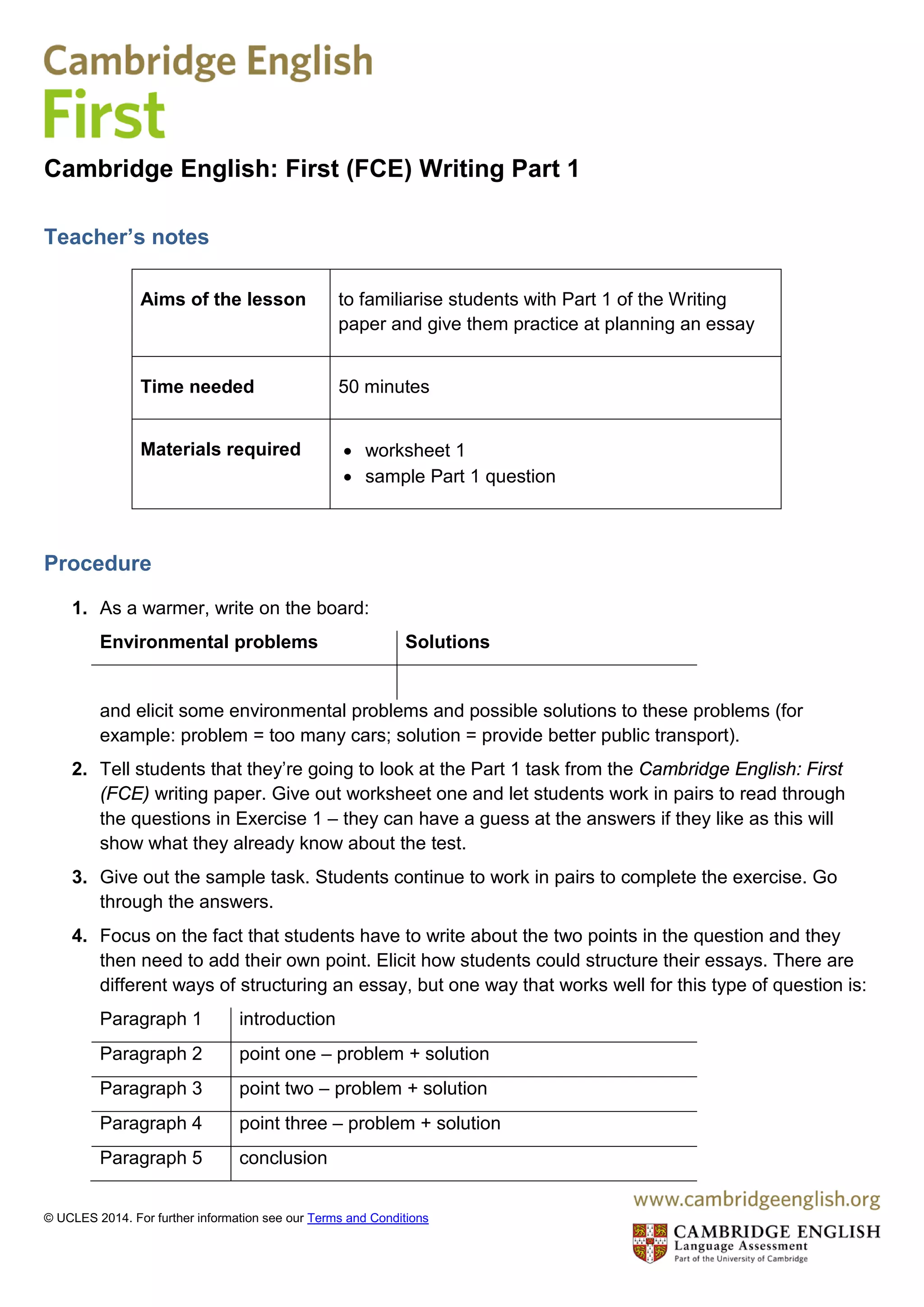 181491 cambridge-english-first-fce-from-2015-writing-part-1 | PDF ...