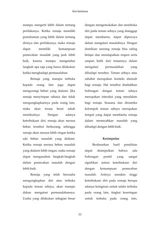 KETERBUKAAN DIRI DAN KEMAMPUAN PEMECAHAN MASALAH | PDF