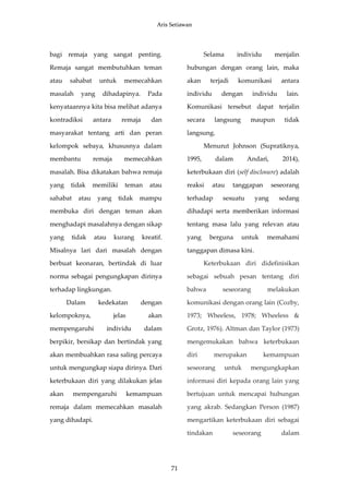 KETERBUKAAN DIRI DAN KEMAMPUAN PEMECAHAN MASALAH | PDF