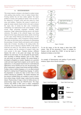 Quality Determination and Grading of Tomatoes using Raspberry Pi | PDF