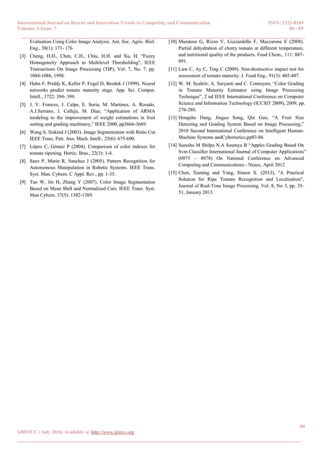 Quality Determination And Grading Of Tomatoes Using Raspberry Pi Pdf