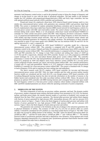 An optimal artificial neural network controller for load frequency control of a four-area ...