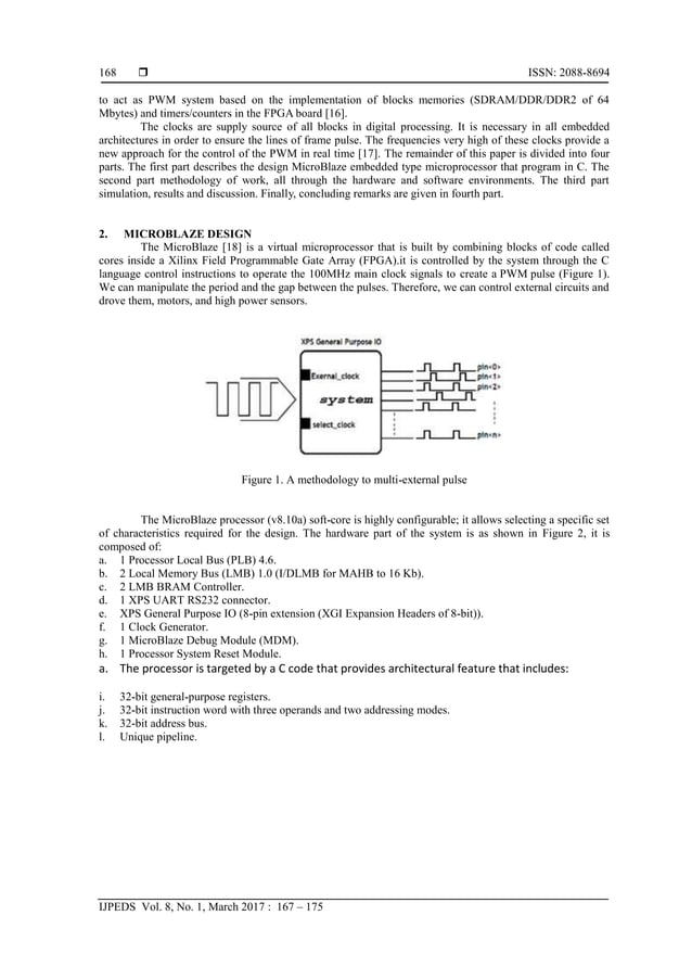 Design And Implementation Of Pulse Width Modulation Using Hardwaresoftware Microblaze Soft Core