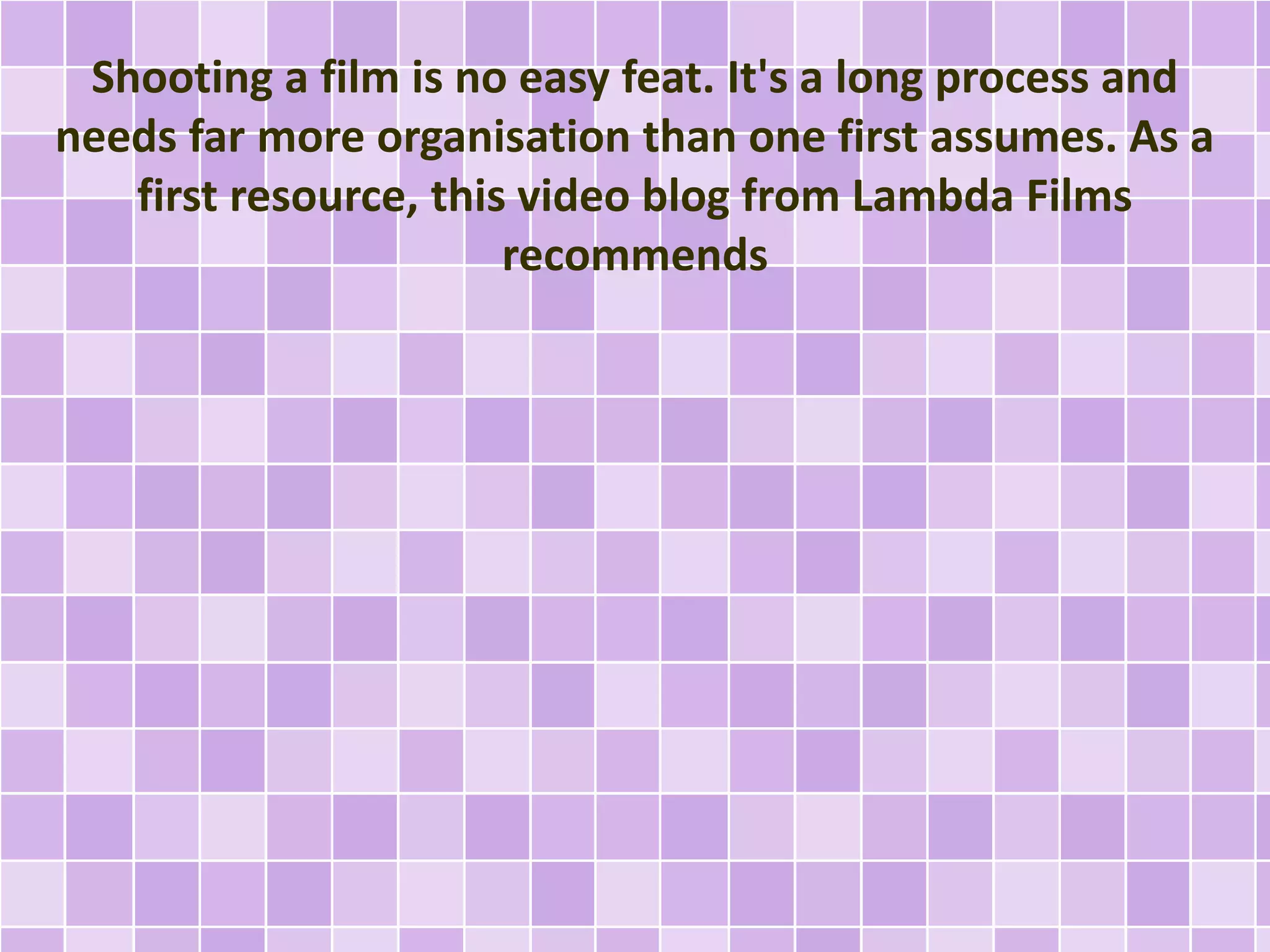 The Pre Production Process | PPT