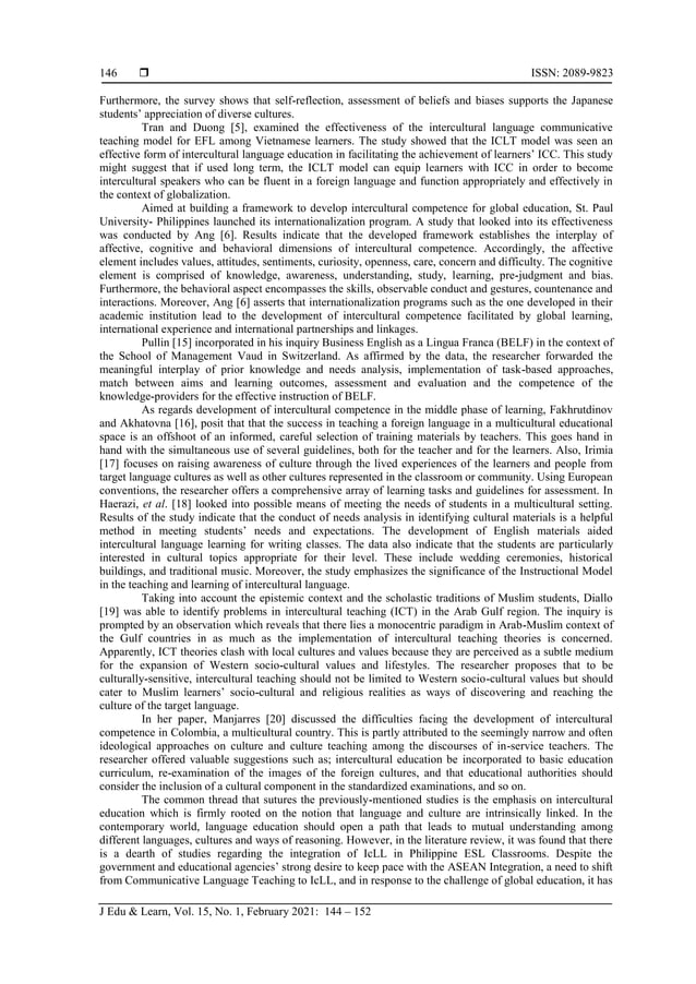 How far have we gone? Integration of intercultural language learning principles in Philippine ...