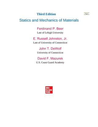 Ise Statics And Mechanics Of Materials Ise Hed Mechanical Engineering ...