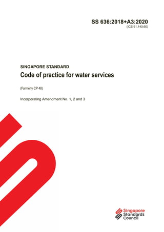 Ss 636 Code Of Practice For Water Services 2018th Edition Enterprise ...
