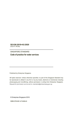 Ss 636 Code Of Practice For Water Services 2018th Edition Enterprise ...