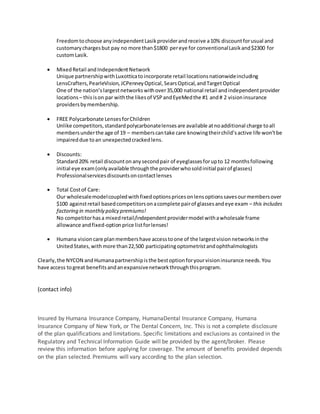 Humana Group Sales - NYCON | DOCX | Eye and Vision Conditions ...