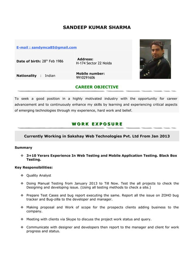 Sandeep Updated Resume | DOC | Computer Software and Applications | Computing