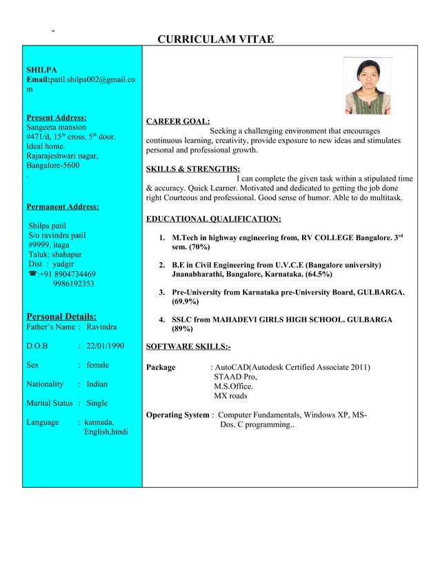 SHILPA RESUME | DOC | Geology | Science