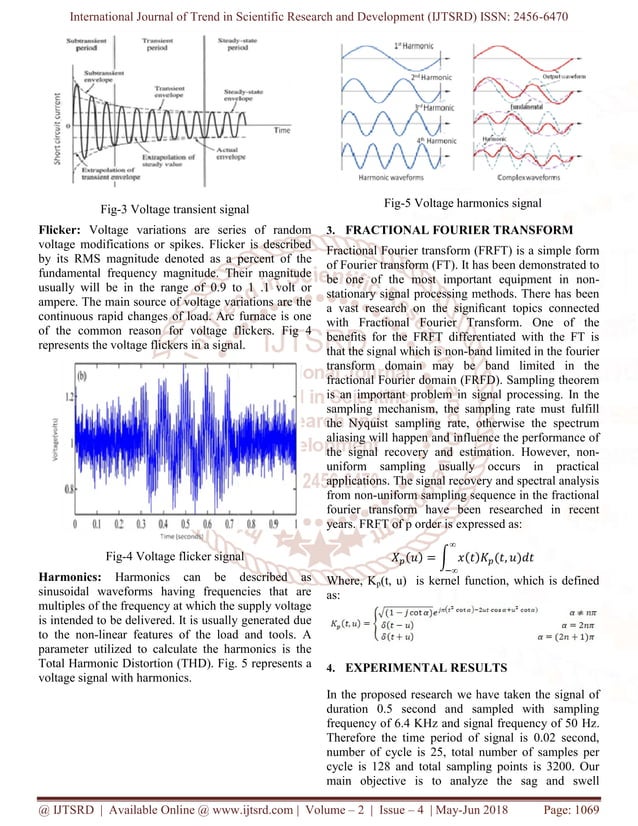 Detection and Analysis of Sag and Swell Power Quality Disturbances using Fractional Fourier ...