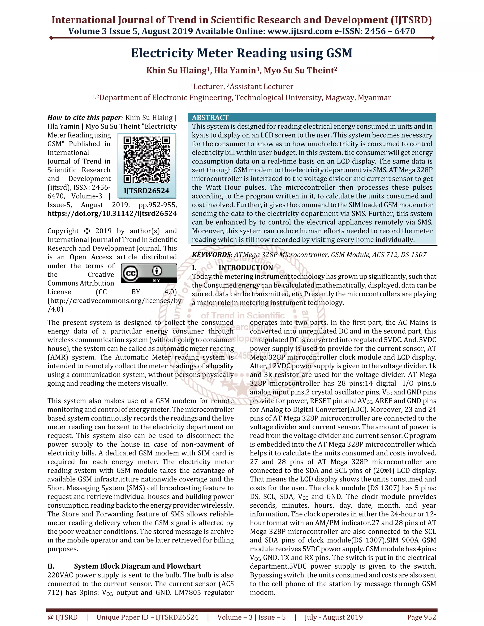 Electricity Meter Reading using GSM | PDF
