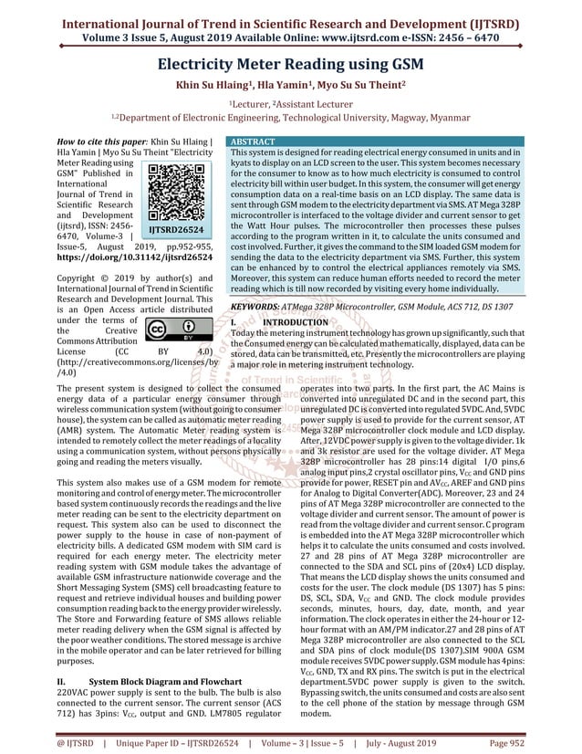 Electricity Meter Reading Using Gsm Pdf