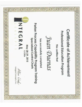 Juan Duenas Specialized Control Charts Training | PDF