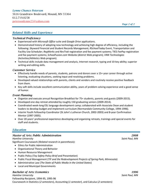 Lynne Chance Peterson Resume Jan2016 | PDF