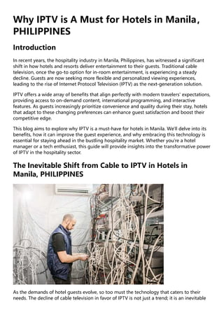 Why IPTV is A Must for Hotels in Manila，PHILIPPINES | PDF