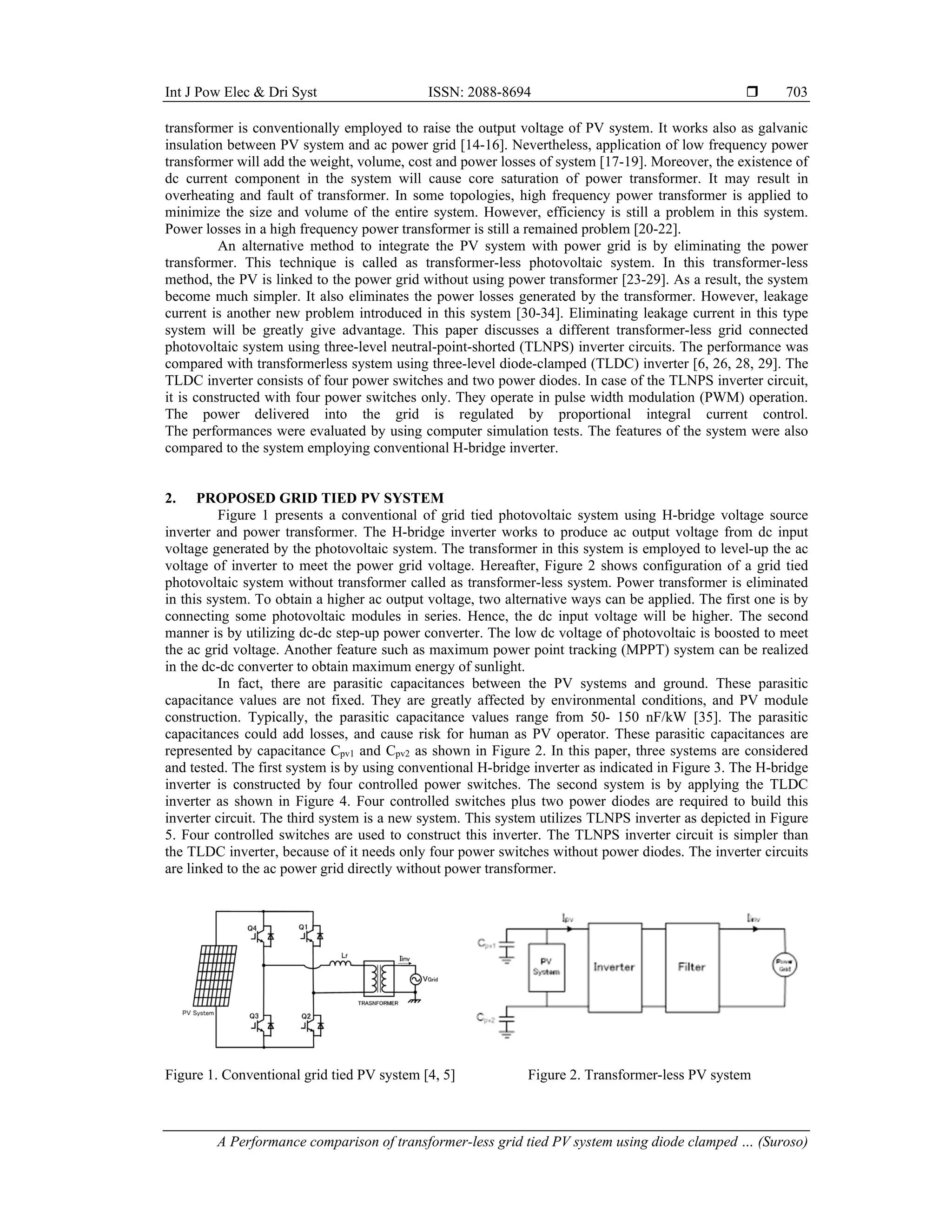 A performance comparison of transformer-less grid tied PV system using ...