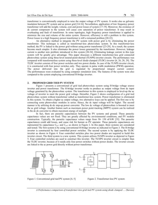 A performance comparison of transformer-less grid tied PV system using diode clamped and neutral ...