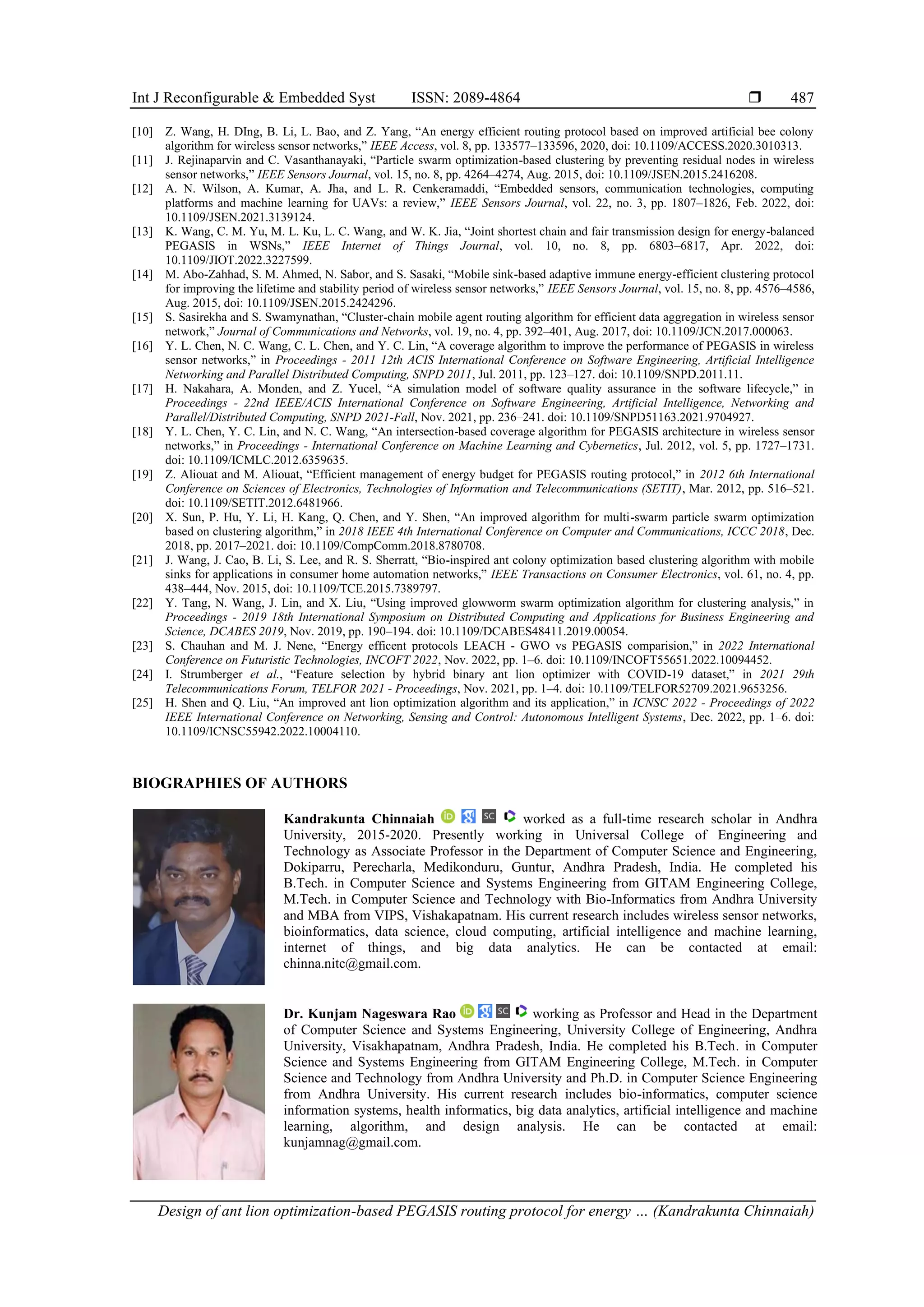 Design Of Ant Lion Optimization Based Pegasis Routing Protocol For Energy Efficiency In Networks