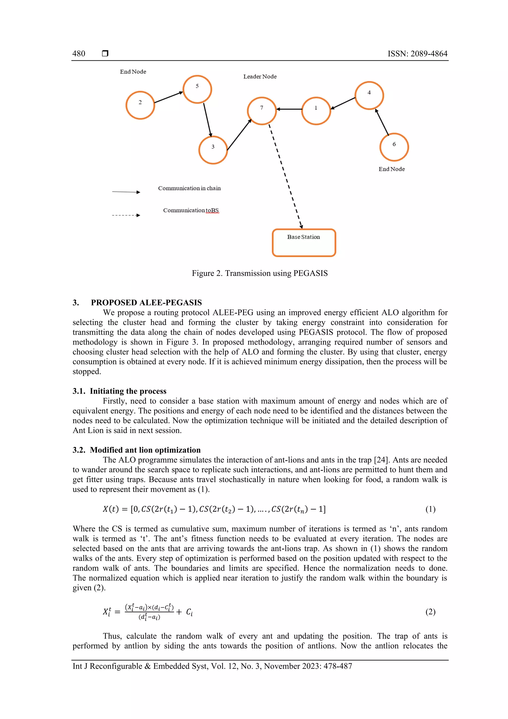 Design Of Ant Lion Optimization Based Pegasis Routing Protocol For