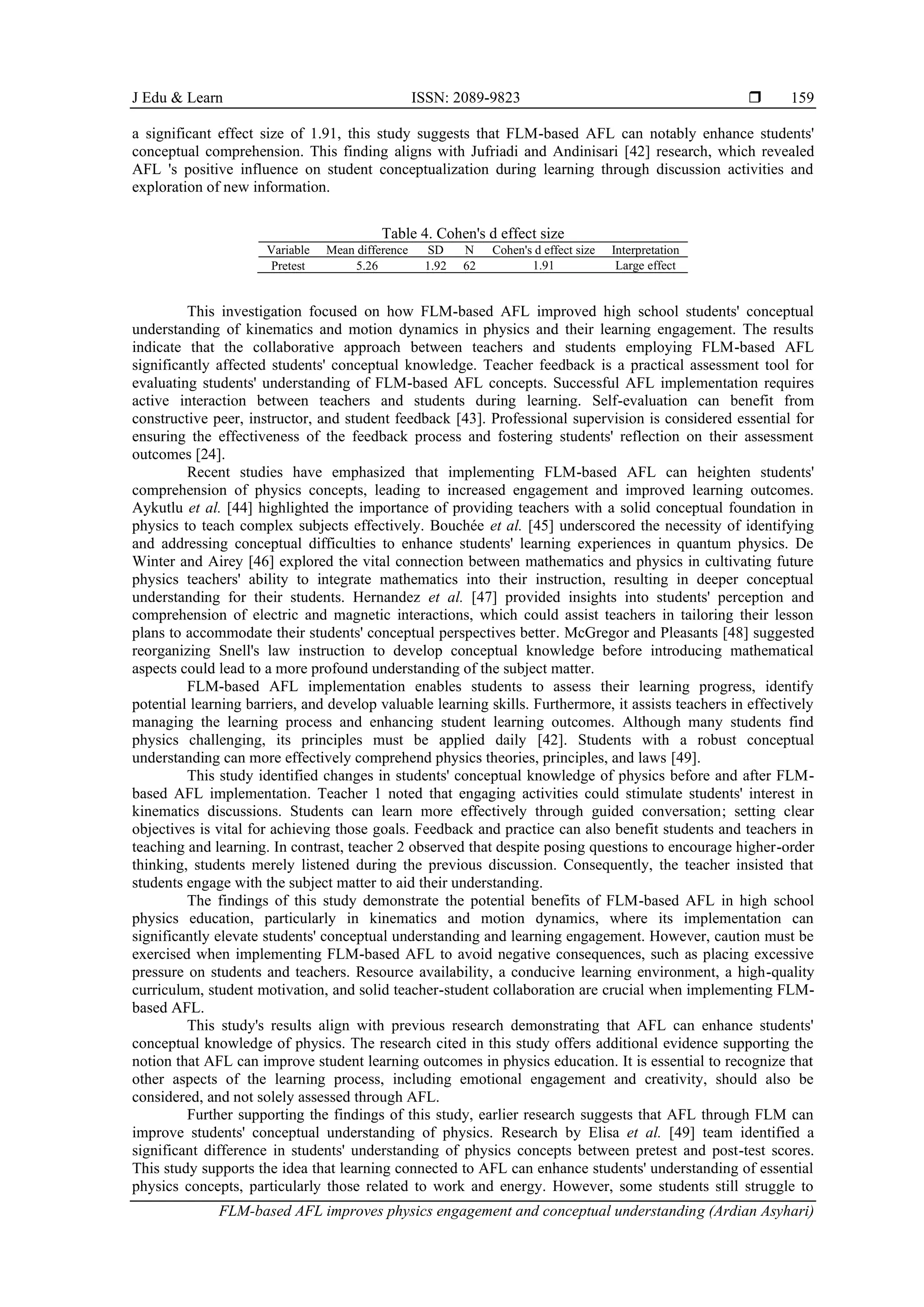 FLM-based AFL improves physics engagement and conceptual understanding ...