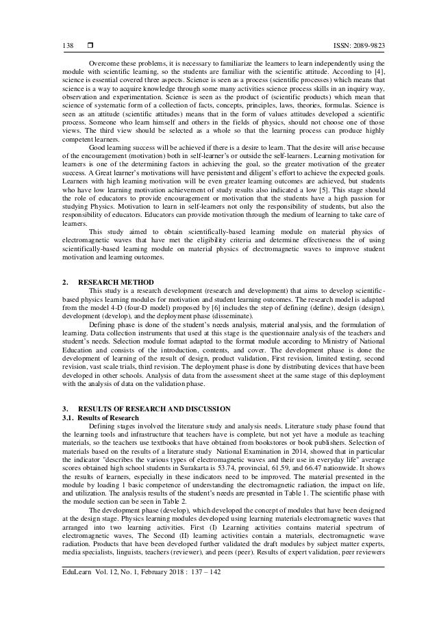 Physics-Based Scientific Learning Module to Improve Students Motivation and Results | PDF