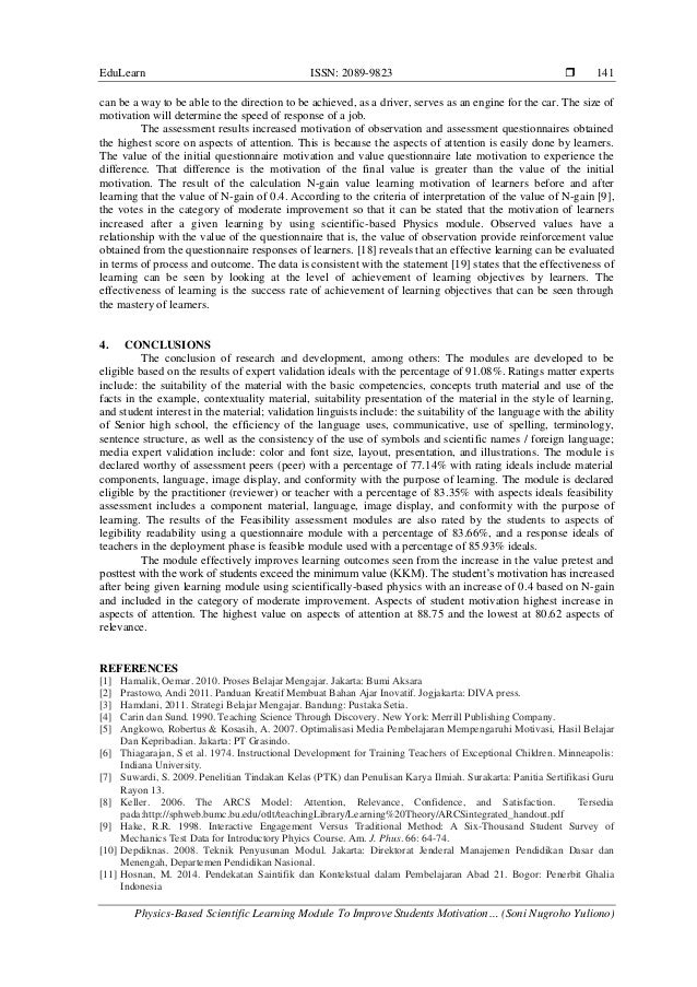 Physics-Based Scientific Learning Module to Improve Students Motivation ...