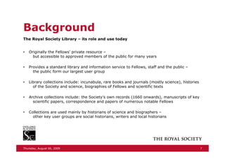 The use of the Royal Society Library by its Fellows A case study | PDF