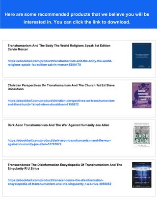 Transhumanism And The Image Of God Todays Technology And The Future Of ...