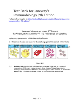 Test Bank for Janeway’s Immunobiology 9th Edition | PDF