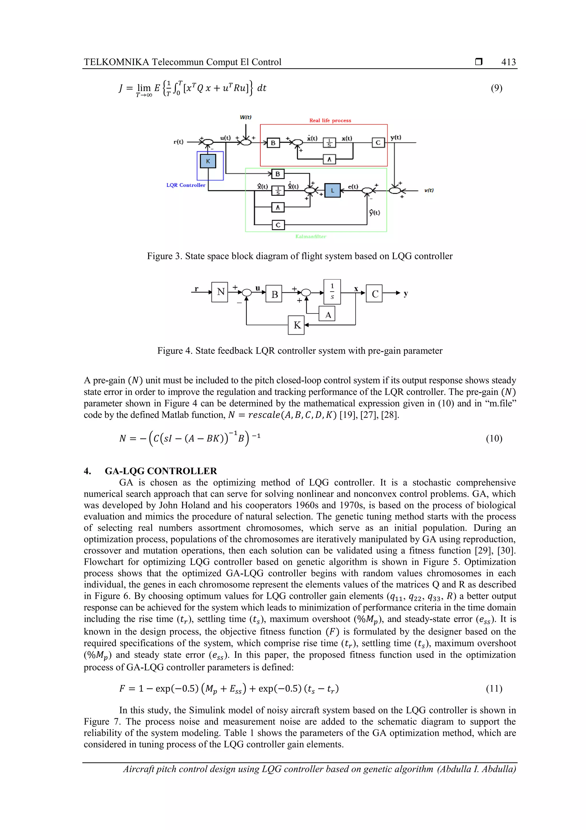 Aircraft pitch control design using LQG controller based on genetic ...