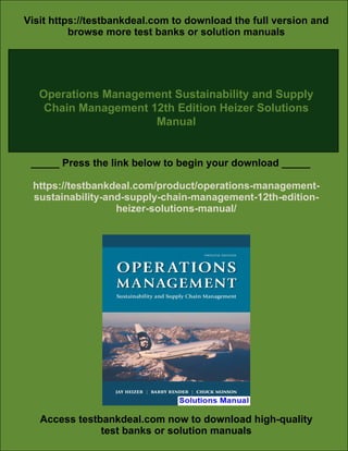 Operations Management Sustainability and Supply Chain Management 12th ...
