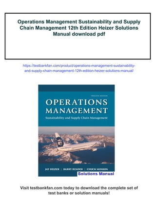 Operations Management Sustainability and Supply Chain Management 12th ...