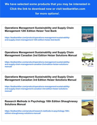 Operations Management Sustainability and Supply Chain Management 12th ...