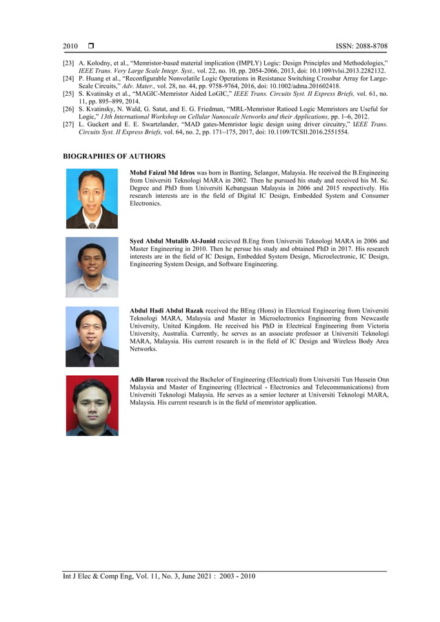 Hybrid memristor-CMOS implementation of logic gates design using ...