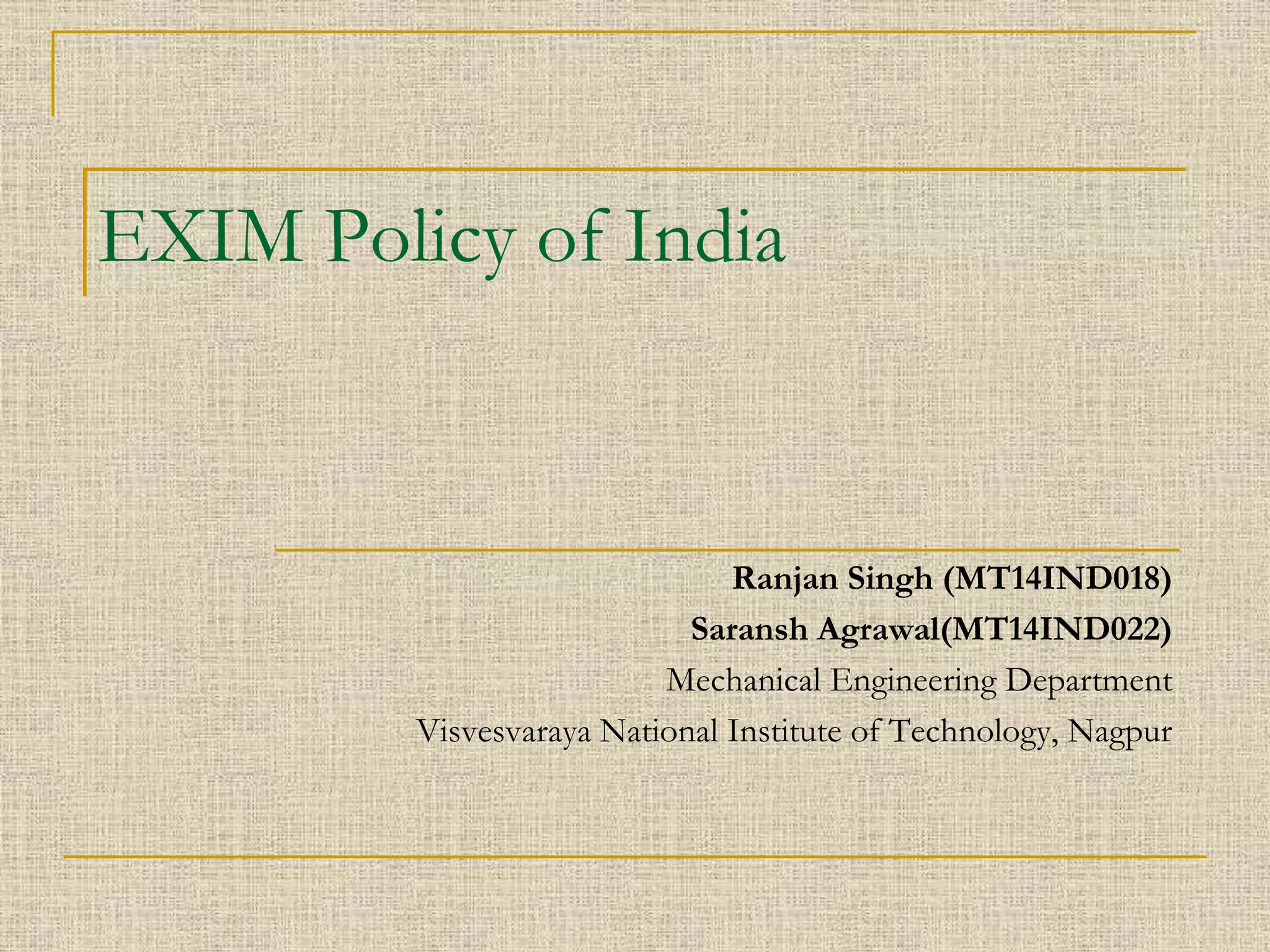 exim policy of india | PPTX