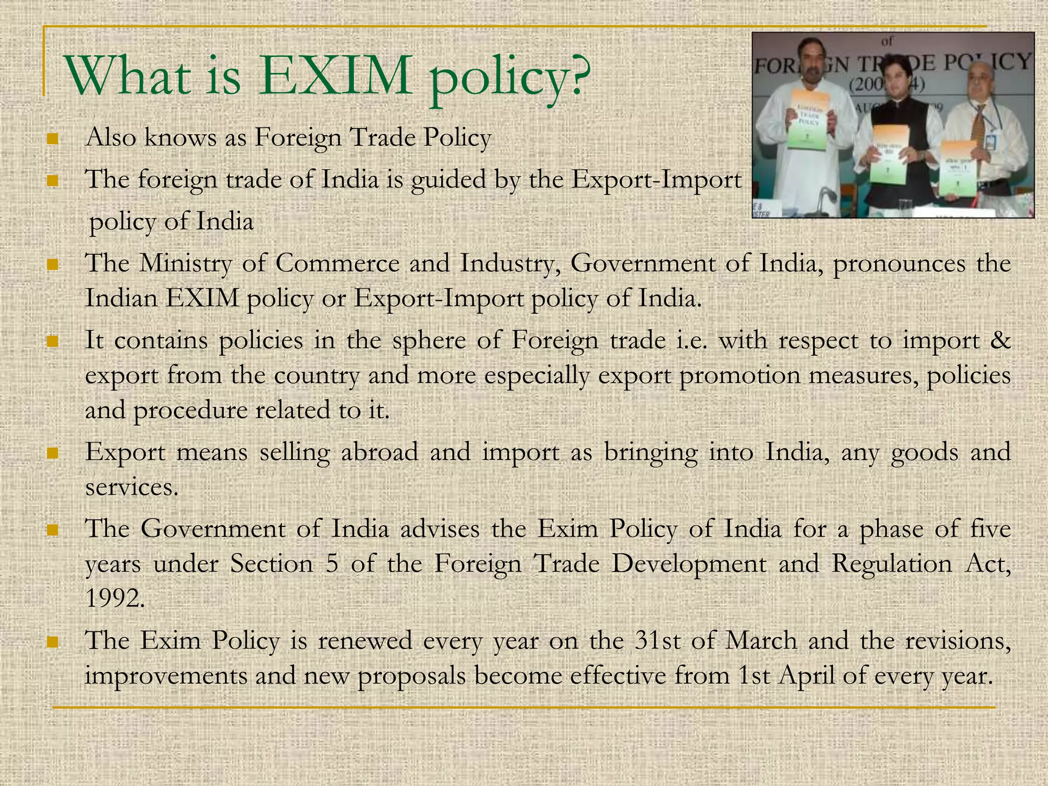 exim policy of india | PPTX