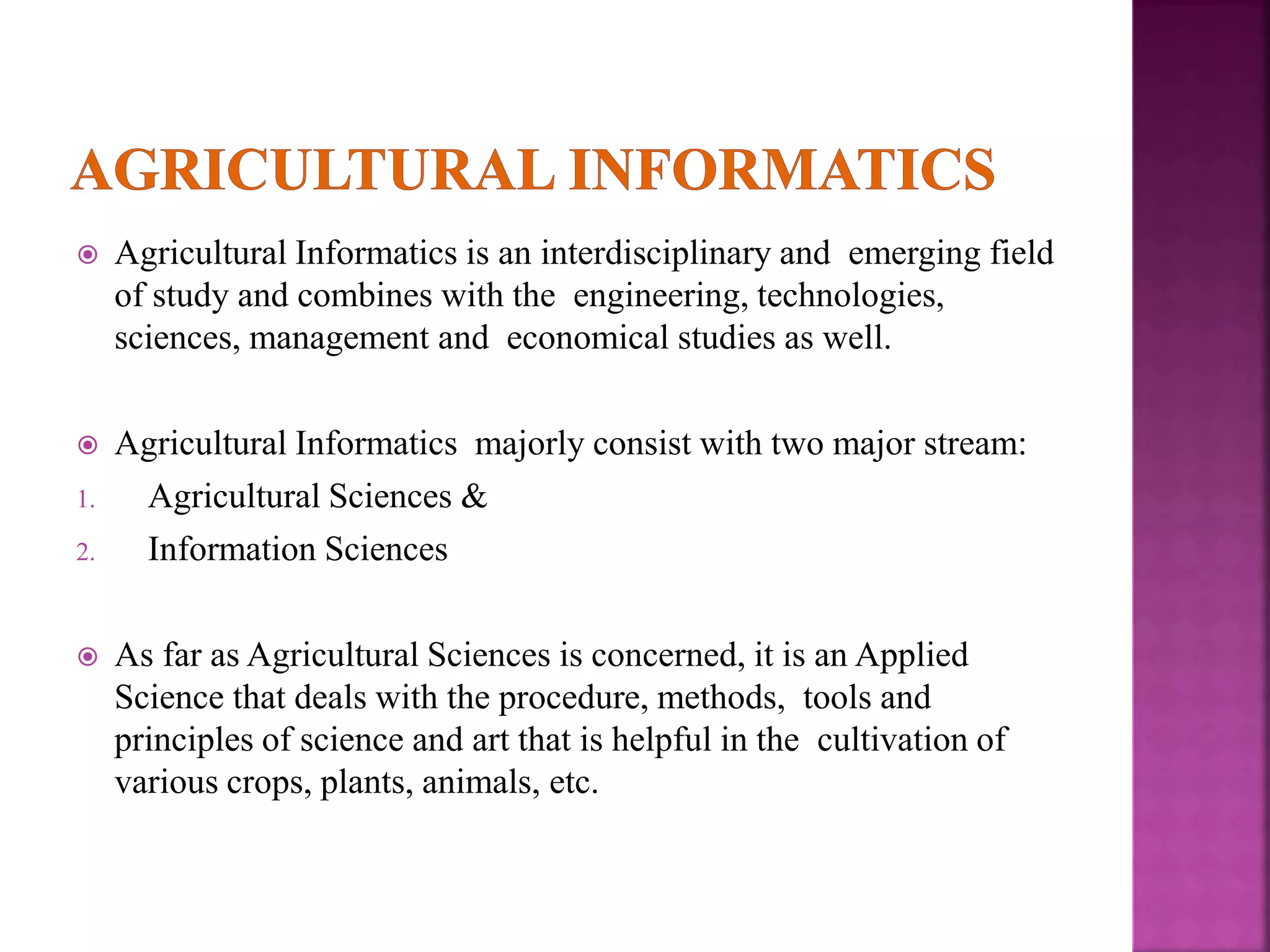 Agricultural informatics in INDIA | PPTX