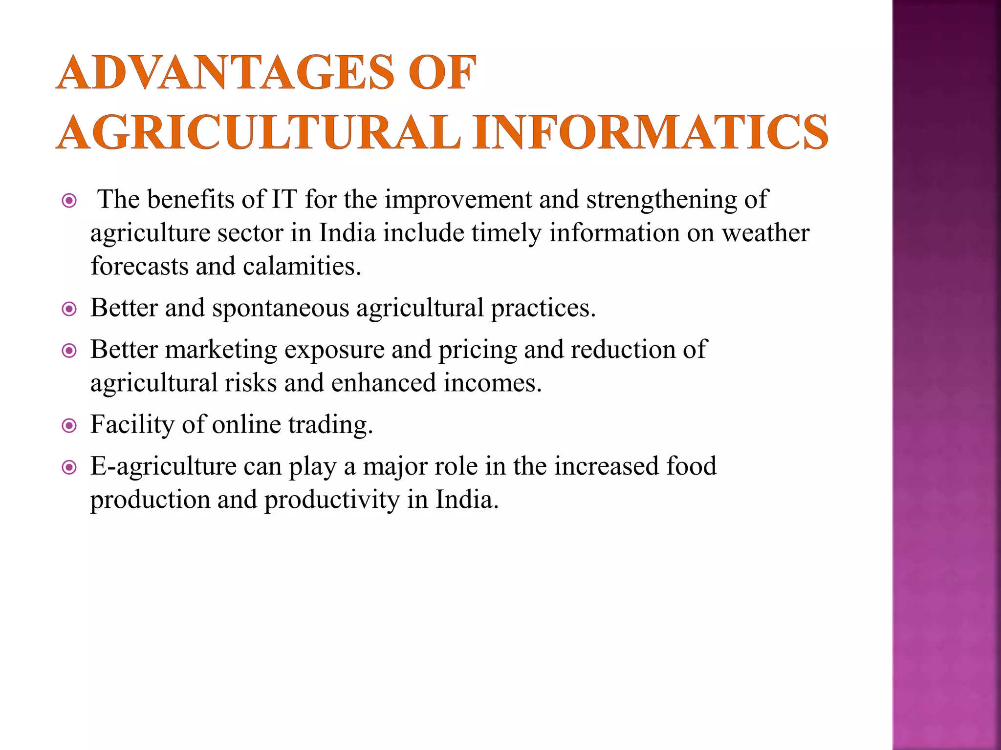 Agricultural informatics in INDIA | PPTX