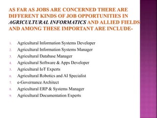 Agricultural informatics in INDIA | PPTX