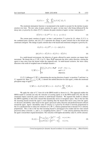 Crowd navigation for dynamic hazard avoidance in evacuation using emotional reciprocal velocity ...