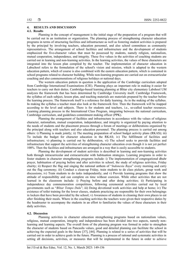 Strengthening character education planning based on Pancasila value in ...